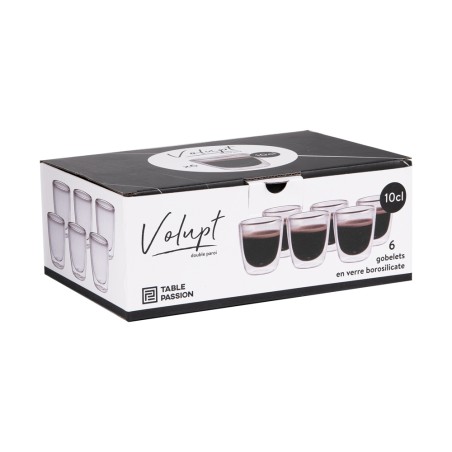 TABLE PASSION - Set de 6 gobelets de 10 cl Volupt double paroi en verre ...